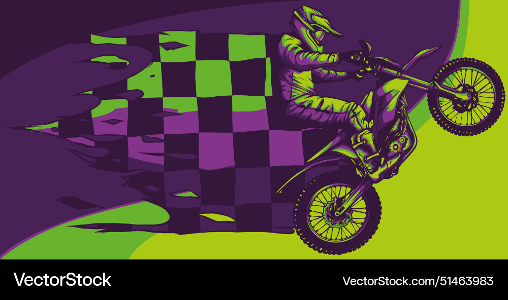 Motocross racing flag Royalty Free Vector Image