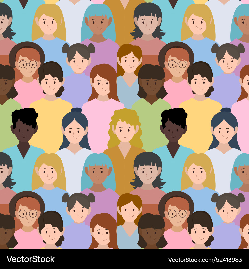 Pattern with women faces for event Royalty Free Vector Image