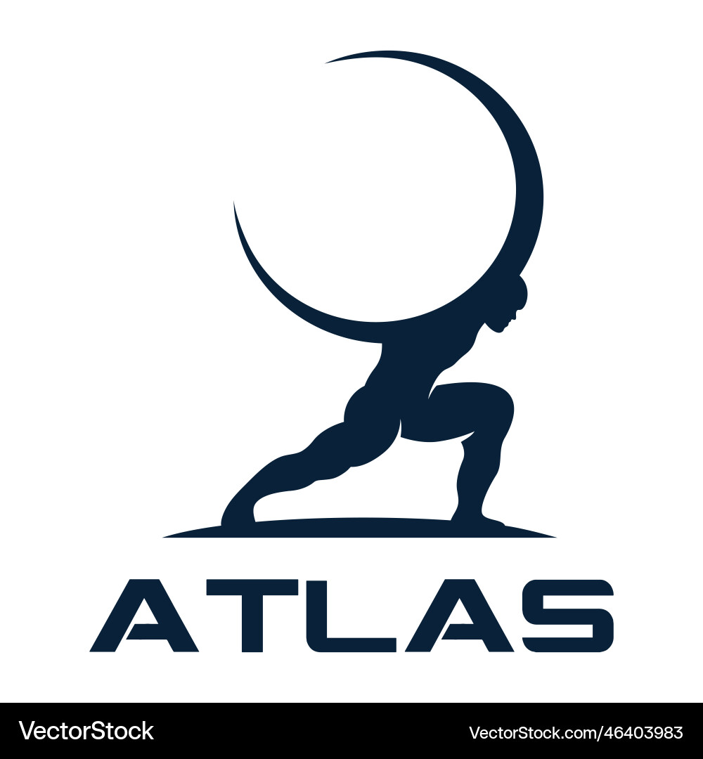 Powerful Atlas Figure Logo Royalty Free Vector Image
