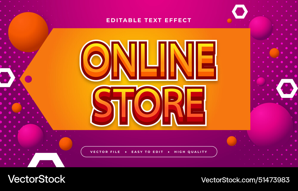 Purple violet and orange online store 3d editable Vector Image