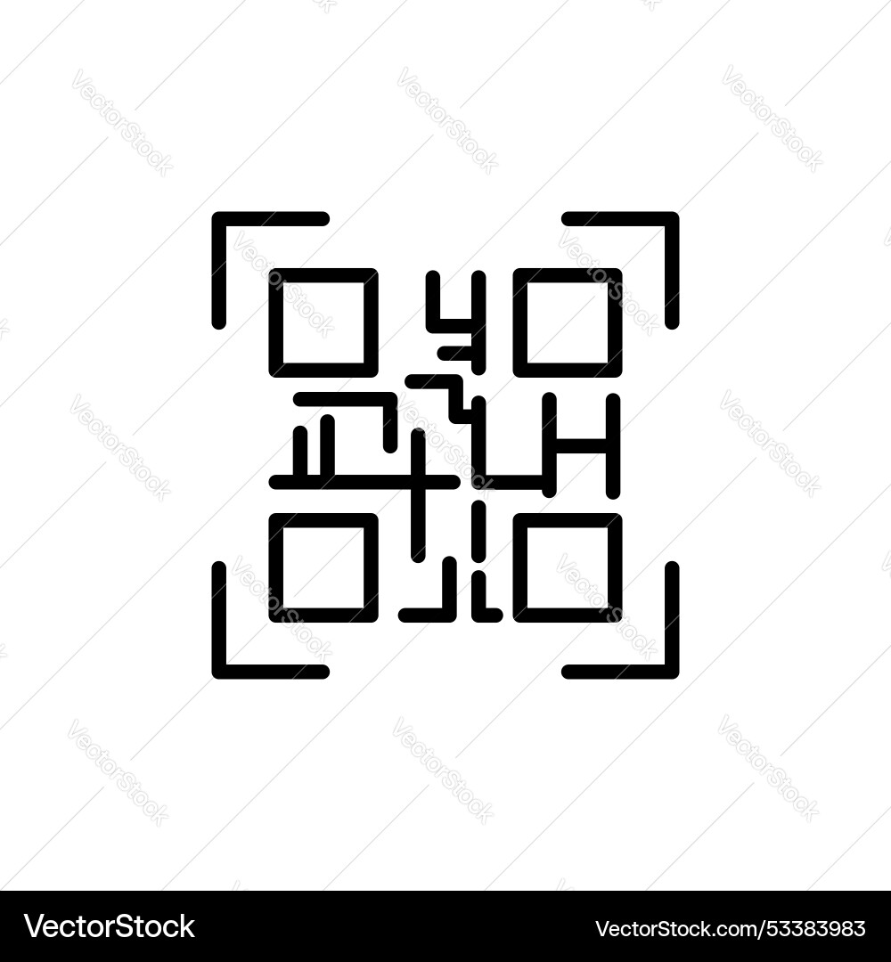 Qr code icon set scan qrcode pictogram in black Vector Image
