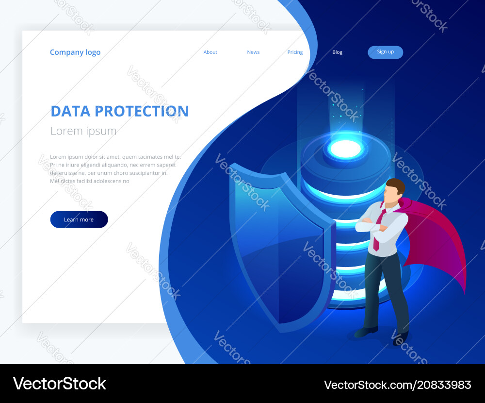 Server Room Database Protection Royalty Free Vector Image