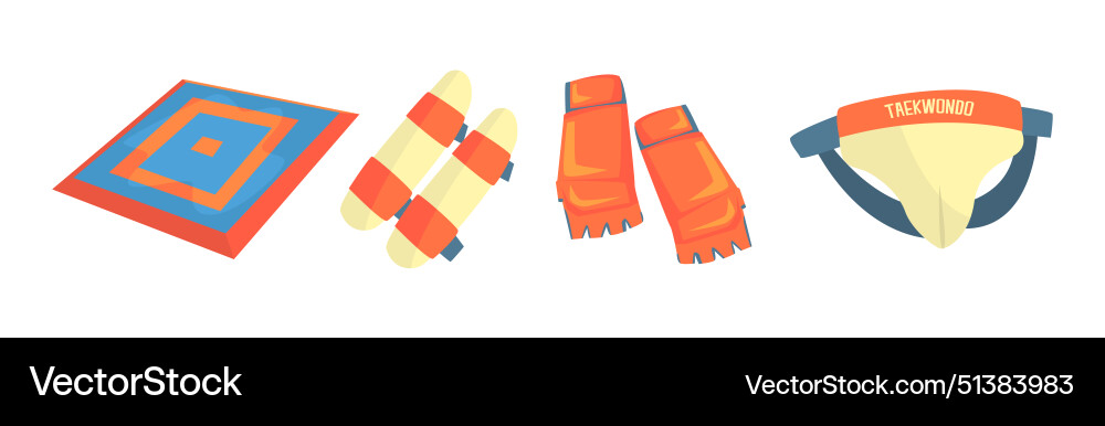 Taekwondo fight and martial arts object Royalty Free Vector