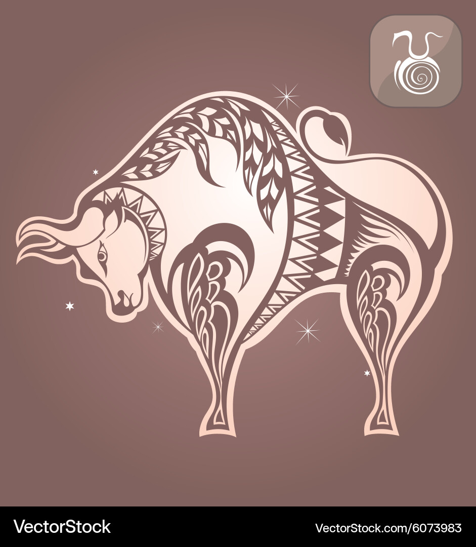Taurus zodiac sign Royalty Free Vector Image - VectorStock
