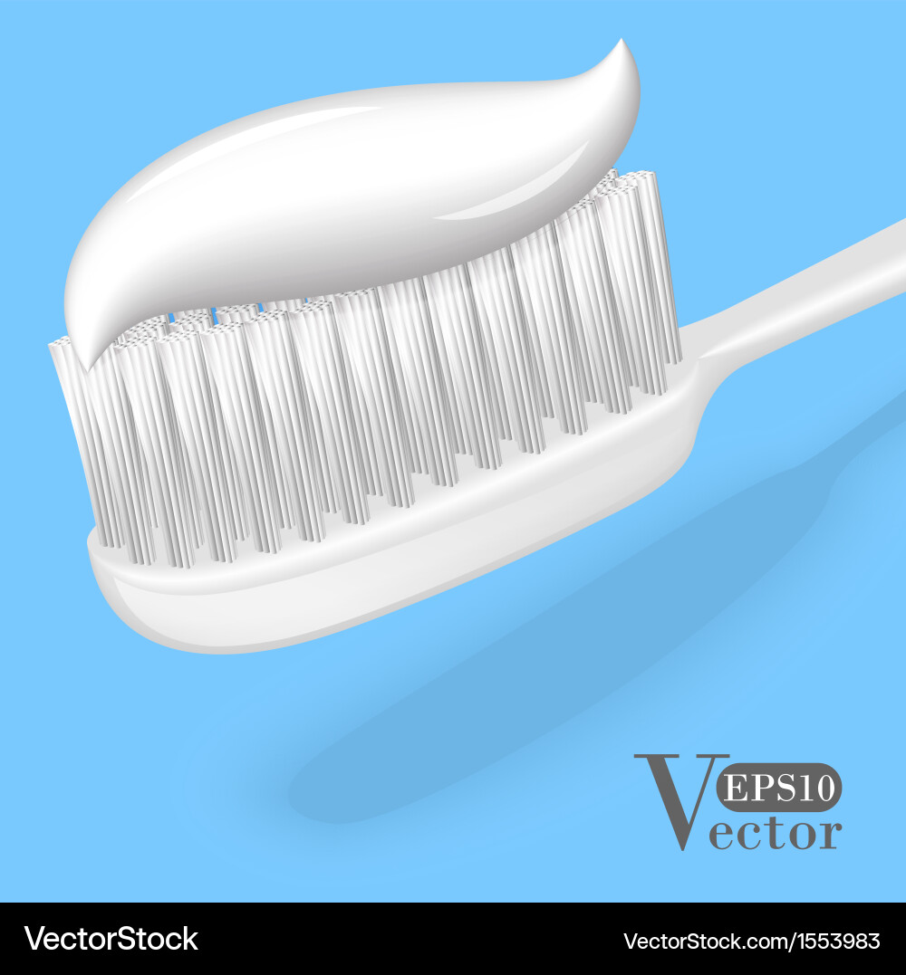 Toothbrush with toothpaste Royalty Free Vector Image