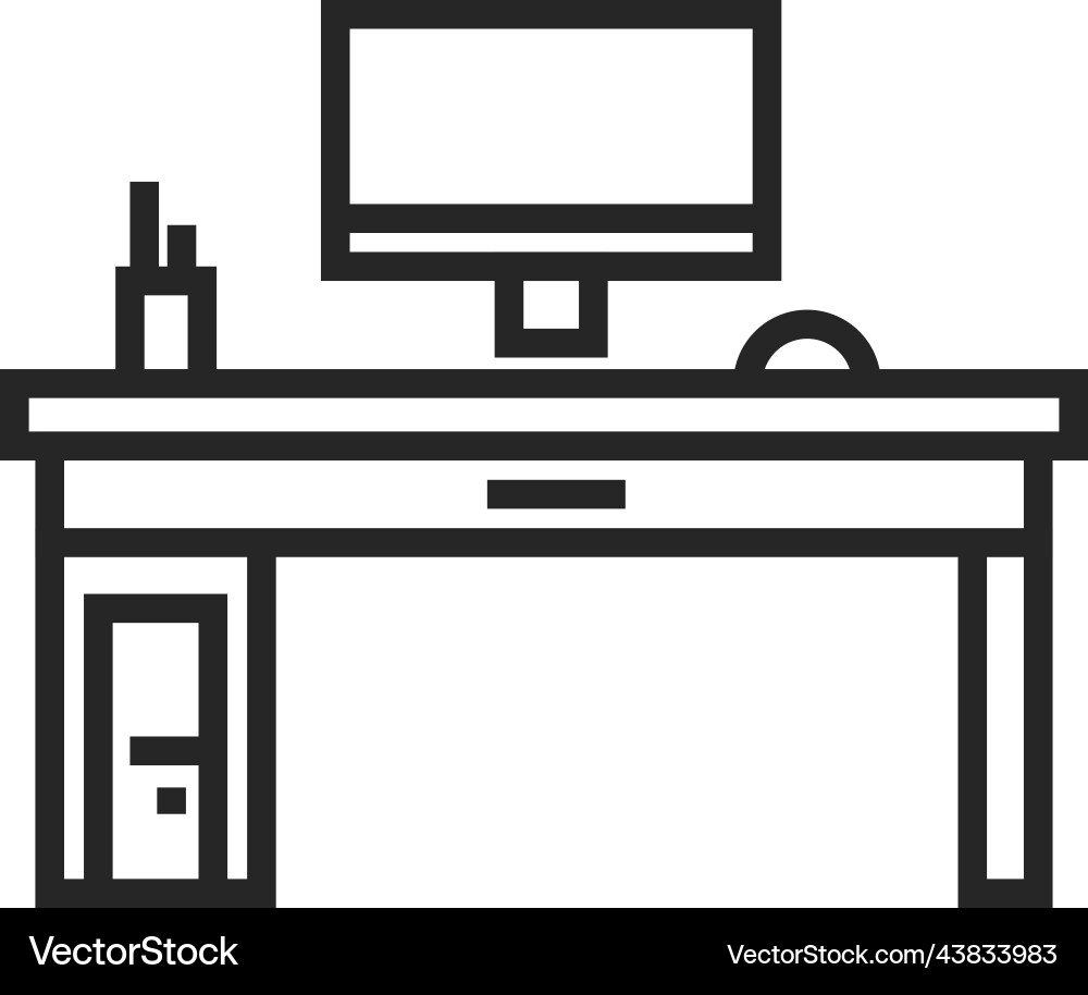 Work desk icon remote workplace home furniture Vector Image