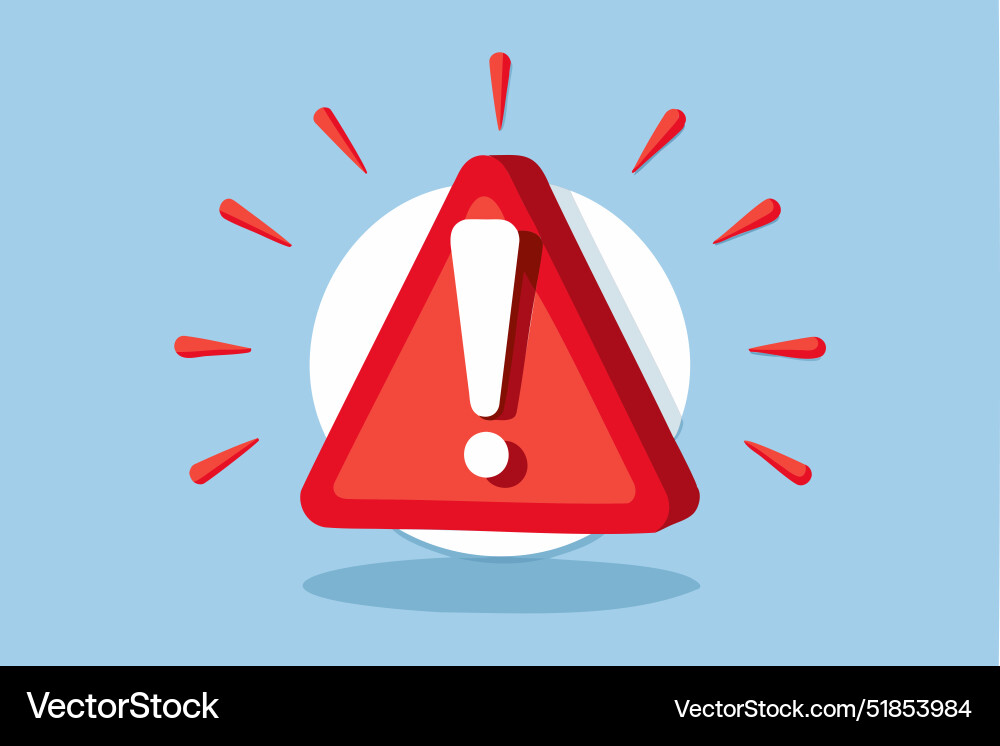 Attention alert red exclamation warning sign Vector Image