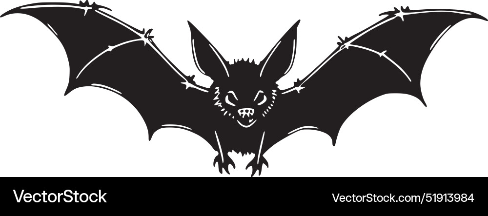 Bat - black and white isolated icon Royalty Free Vector