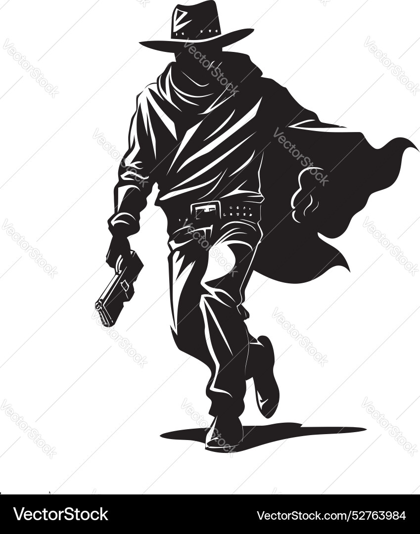 Desperado delight cartoon cowboy robber emblem Vector Image