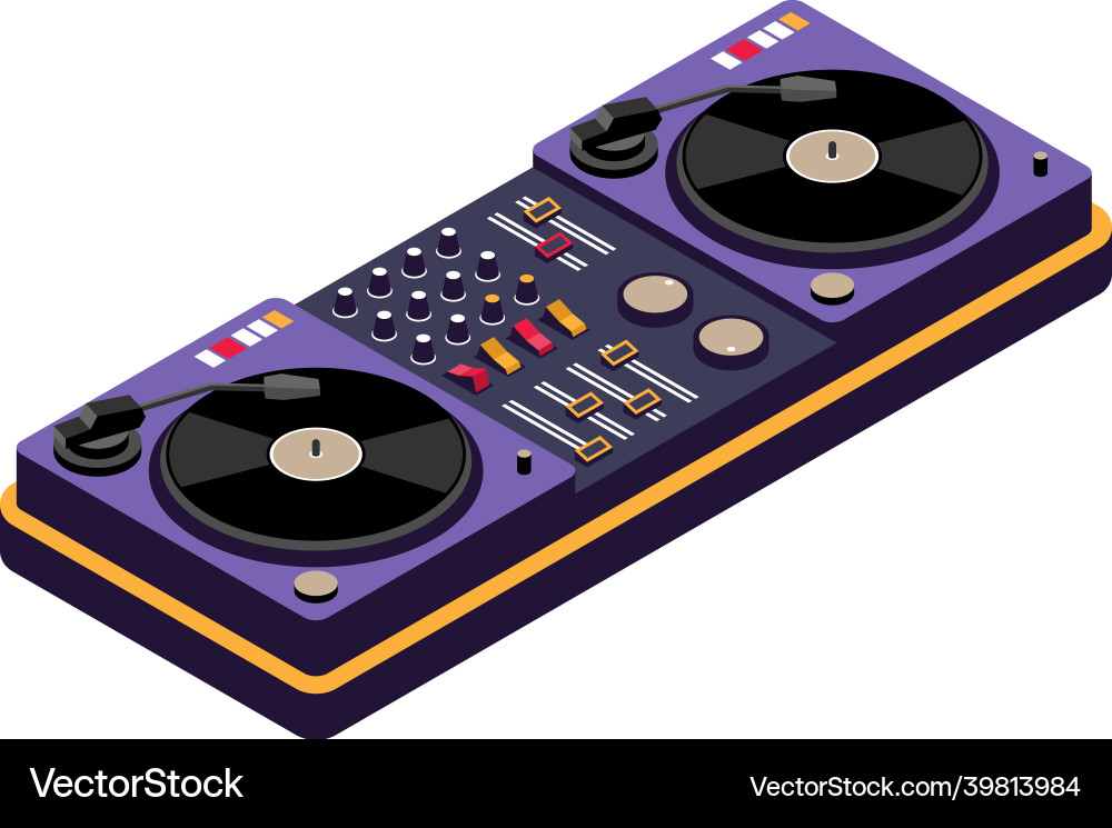 DJ Controller Icon - Isometric Royalty Free Vector Image
