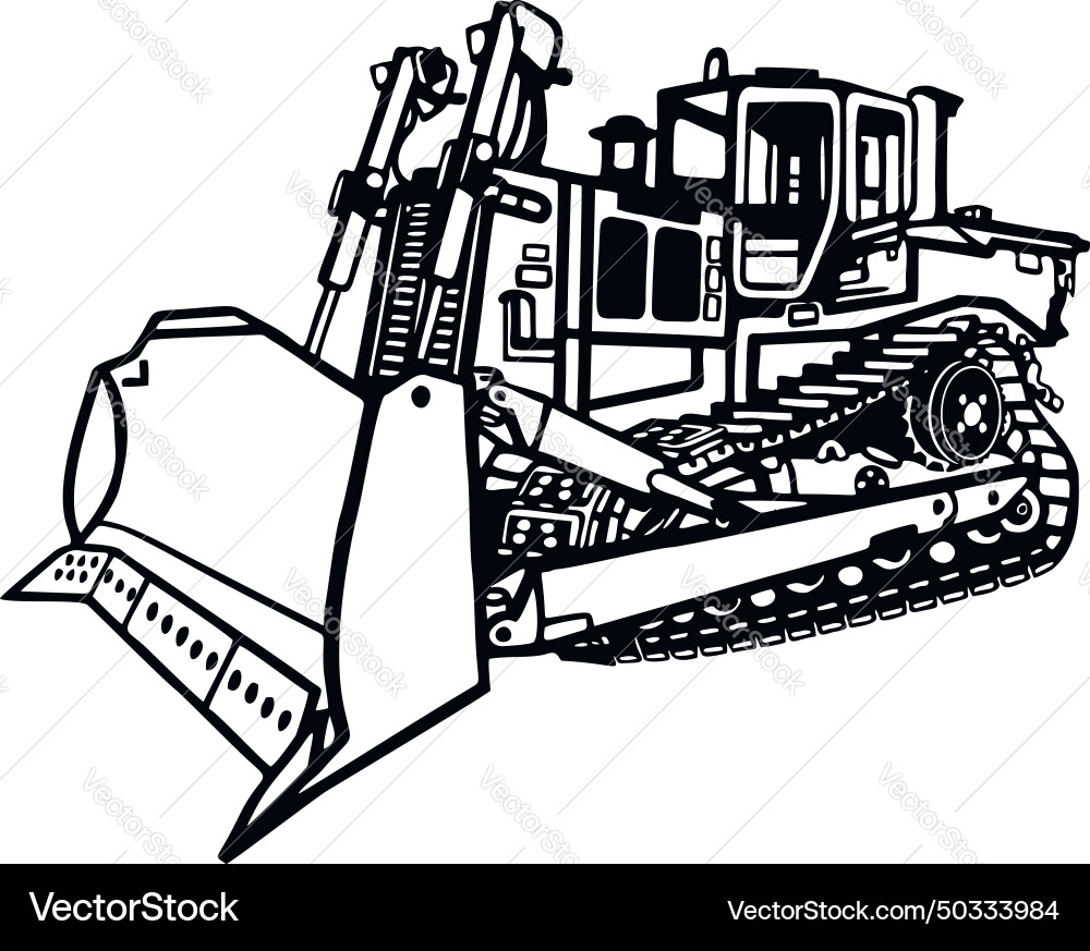 Dozer detailed bulldozer stock Royalty Free Vector Image