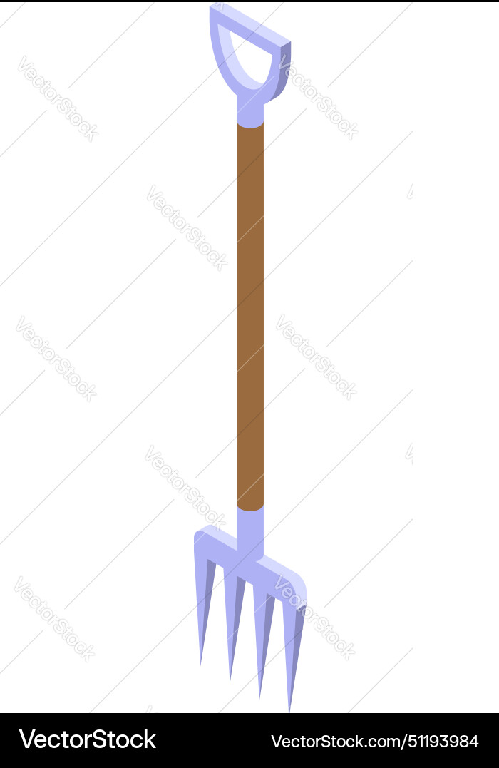 Gardening fork icon isometric rake farming Vector Image
