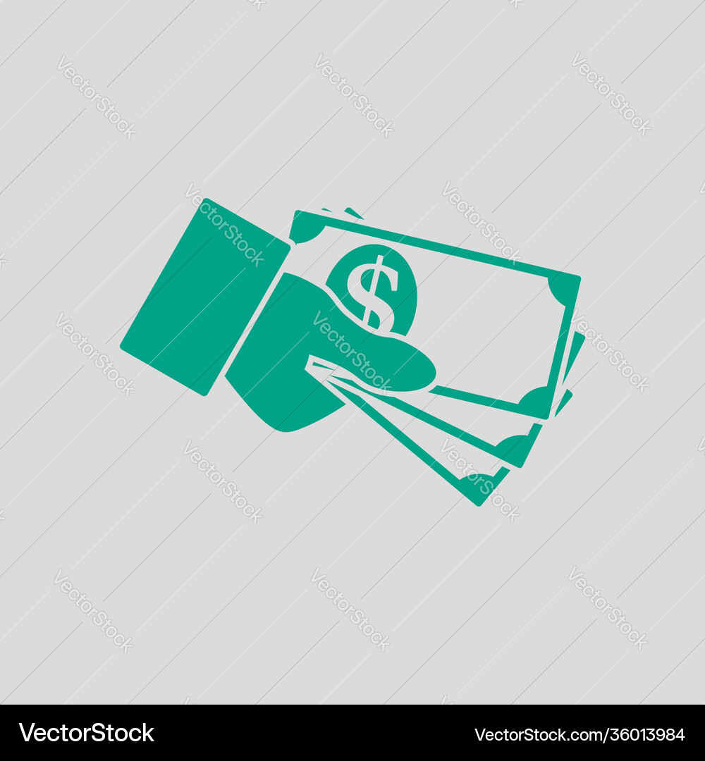 Hand holding money icon Royalty Free Vector Image