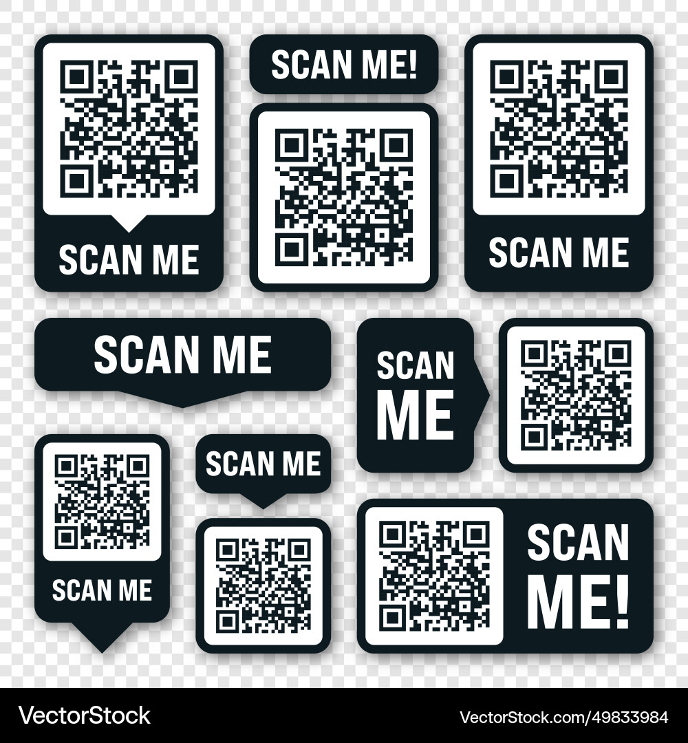 Scan me qr code sticker online payment special Vector Image
