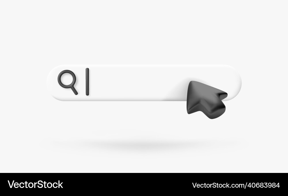 Search bar with mouse cursor and magnifier arrow Vector Image