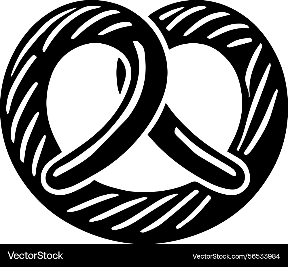 Simple icon of a pretzel logo design Royalty Free Vector