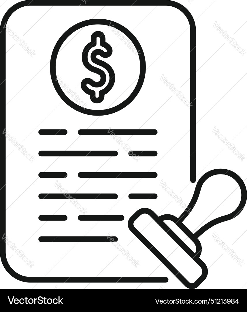 Stamp collateral document icon outline Royalty Free Vector