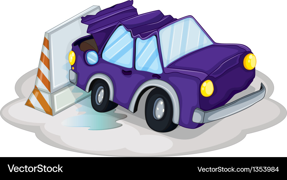 Violet car accident Royalty Free Vector Image - VectorStock