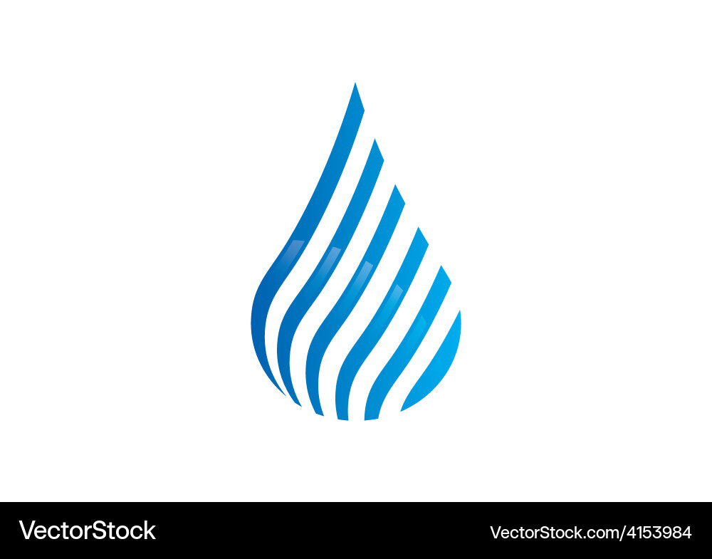 Water drop stripe line abstract logo Royalty Free Vector