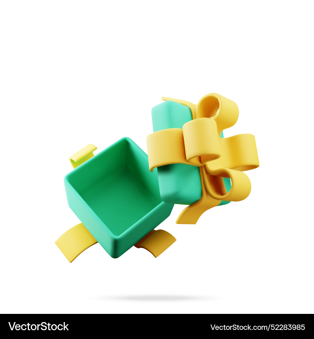 3d open gift box isolated on white Royalty Free Vector Image