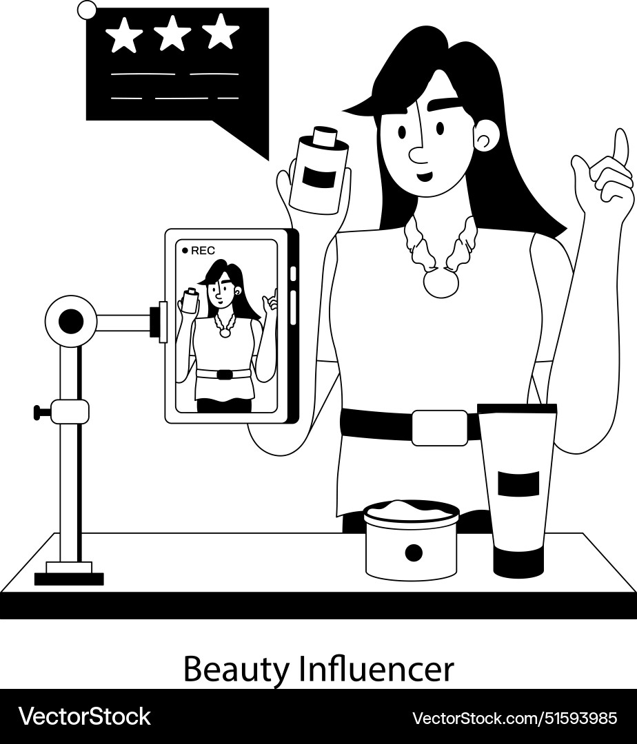 Beauty influencer Royalty Free Vector Image - VectorStock