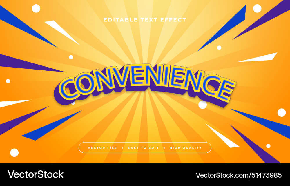 Blue white and yellow convenience 3d editable Vector Image