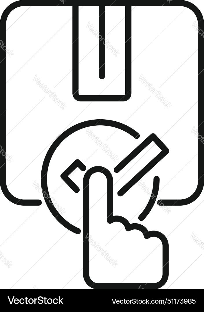 Confirm parcel online icon outline Royalty Free Vector Image