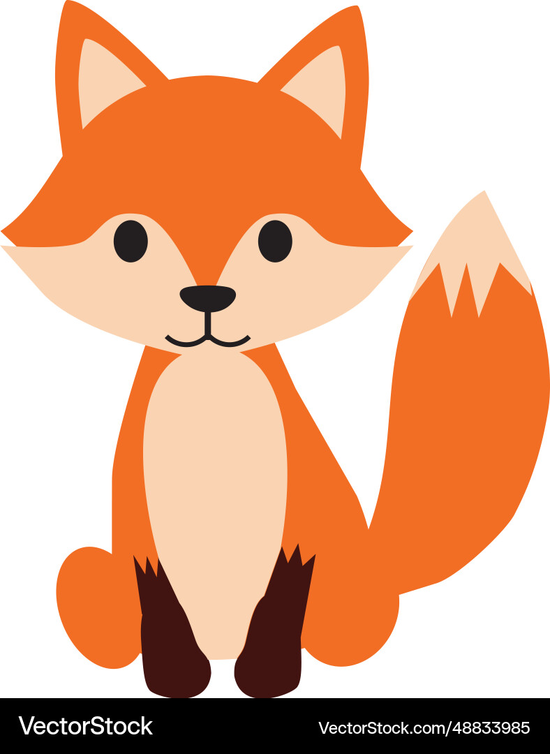 Cute fox Royalty Free Vector Image - VectorStock