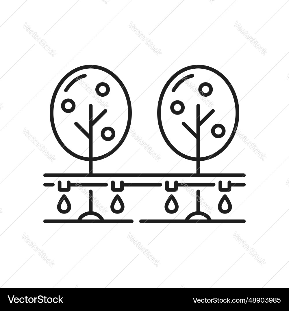 Farm garden trees drip irrigation system pictogram