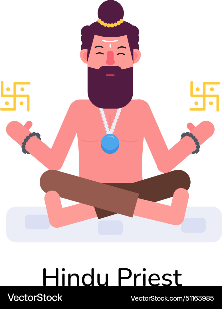 Hindu priest Royalty Free Vector Image - VectorStock