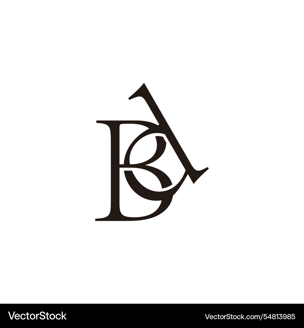 Letters bd 3d linked overlapping flat logo Vector Image Letters bd 3d linked overlapping flat logo Vector Image
