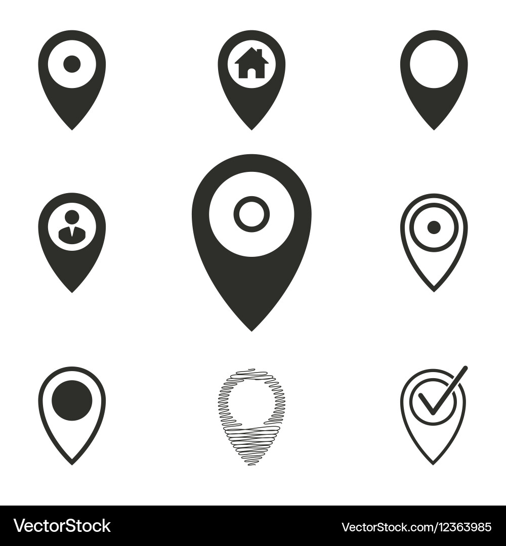 Map pin icon set Royalty Free Vector Image - VectorStock