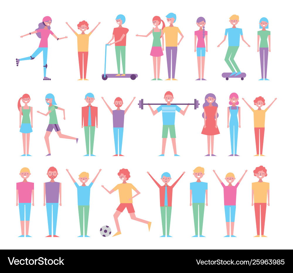 People doing recreational activities Royalty Free Vector
