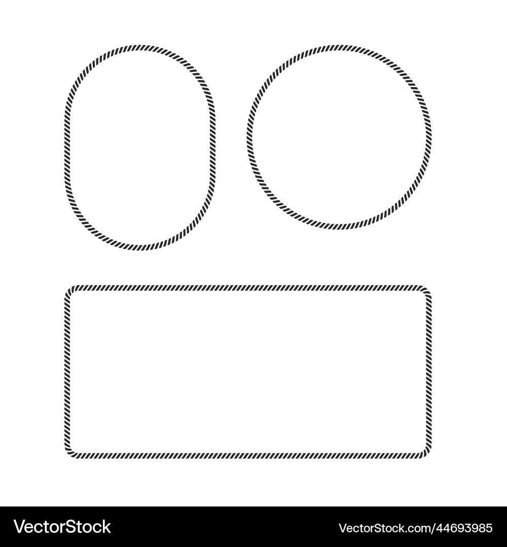 Rope black boarder circle pattern frame Royalty Free Vector