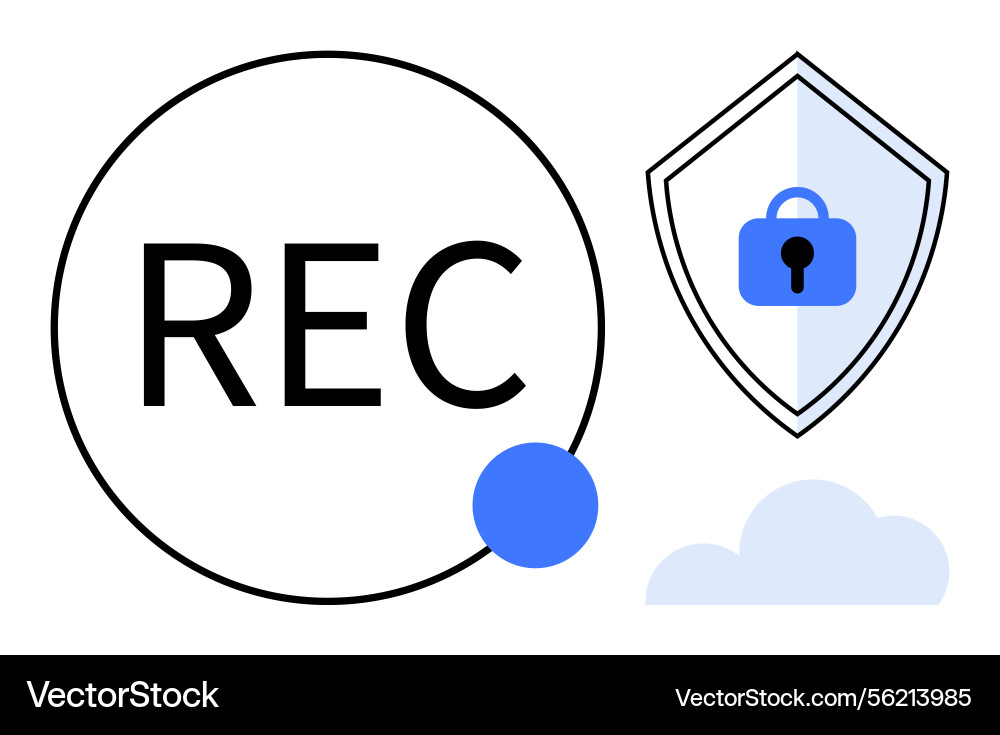 Secure video recording and cloud storage Vector Image
