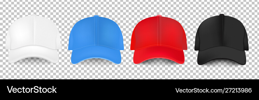 Baseball cap design template set transparent Vector Image