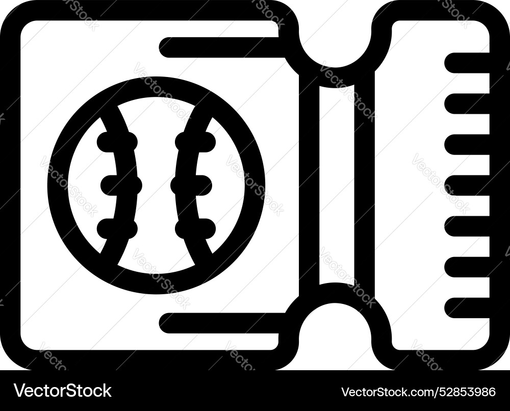 Baseball ticket granting entry to game Royalty Free Vector
