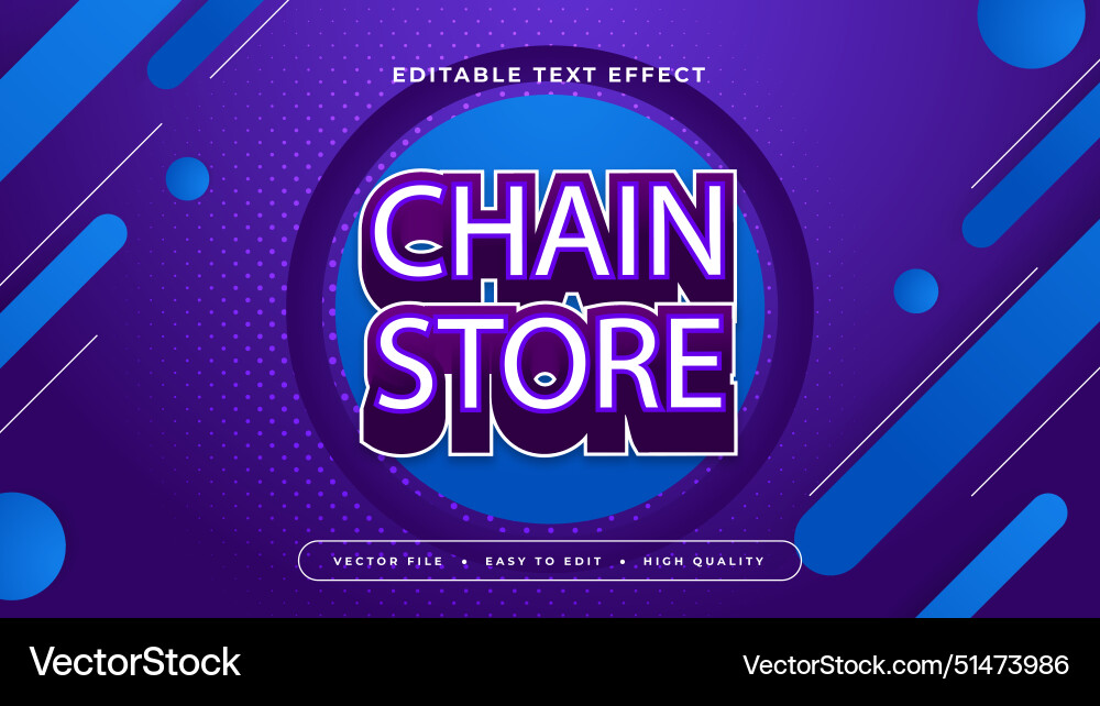 Blue purple violet and white chain store 3d Vector Image