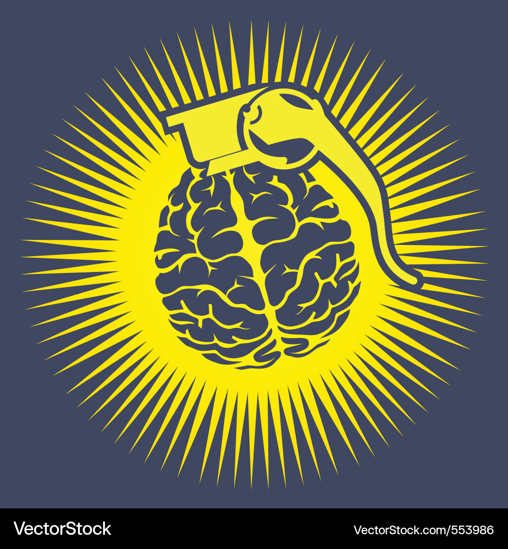 Brain bomb Royalty Free Vector Image - VectorStock