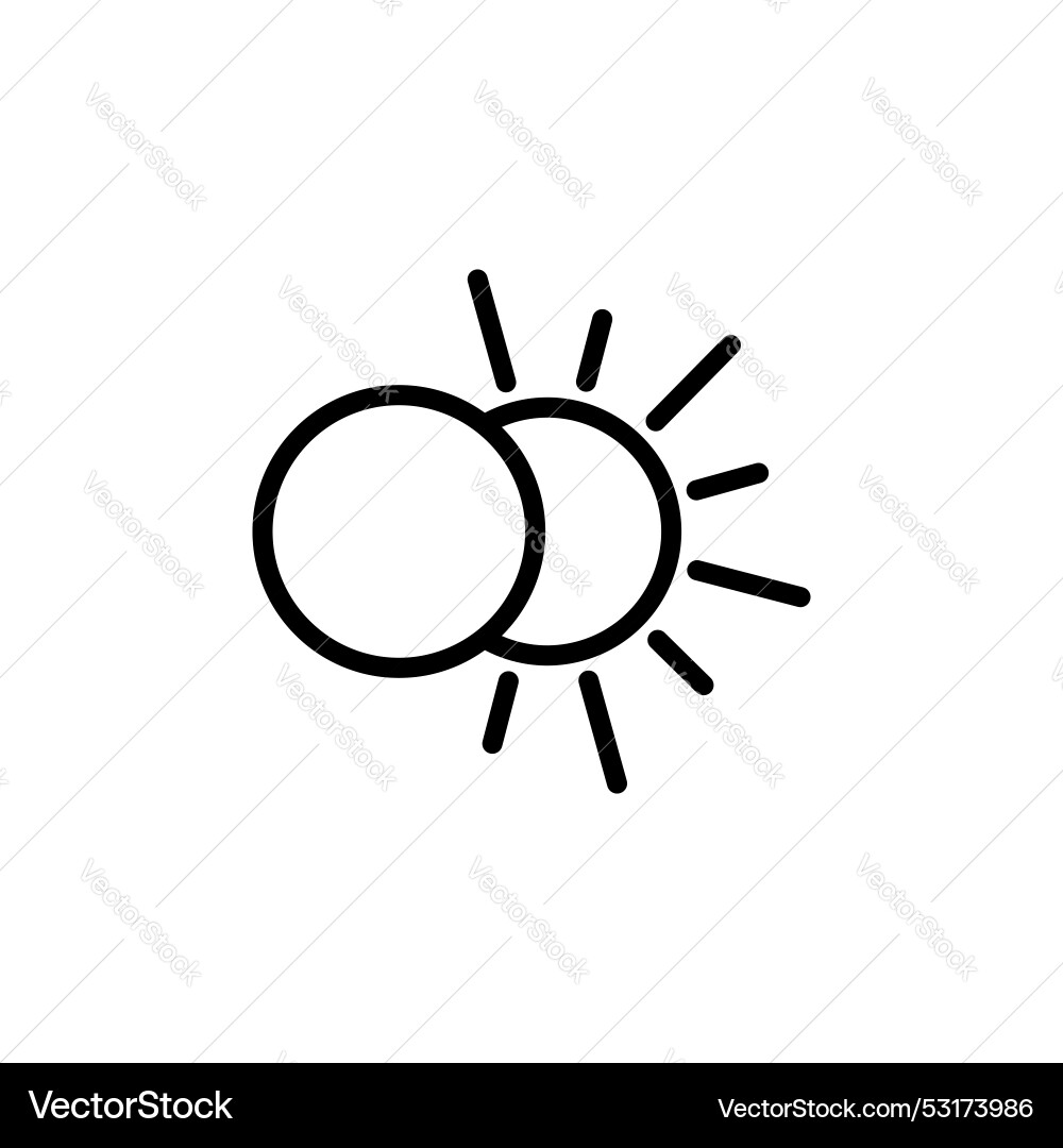 Eclipse icon set solar or moon symbol Royalty Free Vector