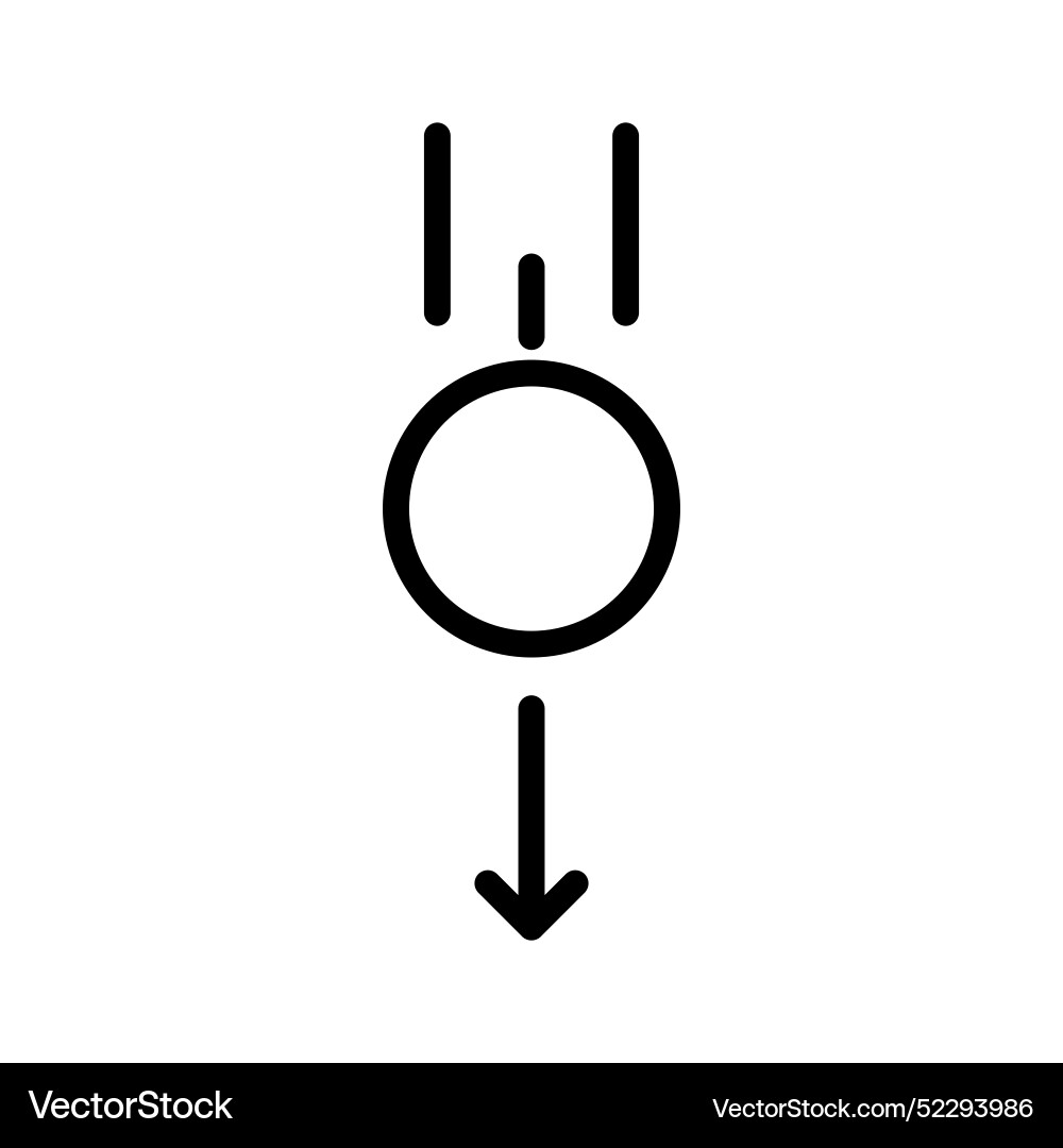 Gravity icon linear logo mark in black and white Vector Image