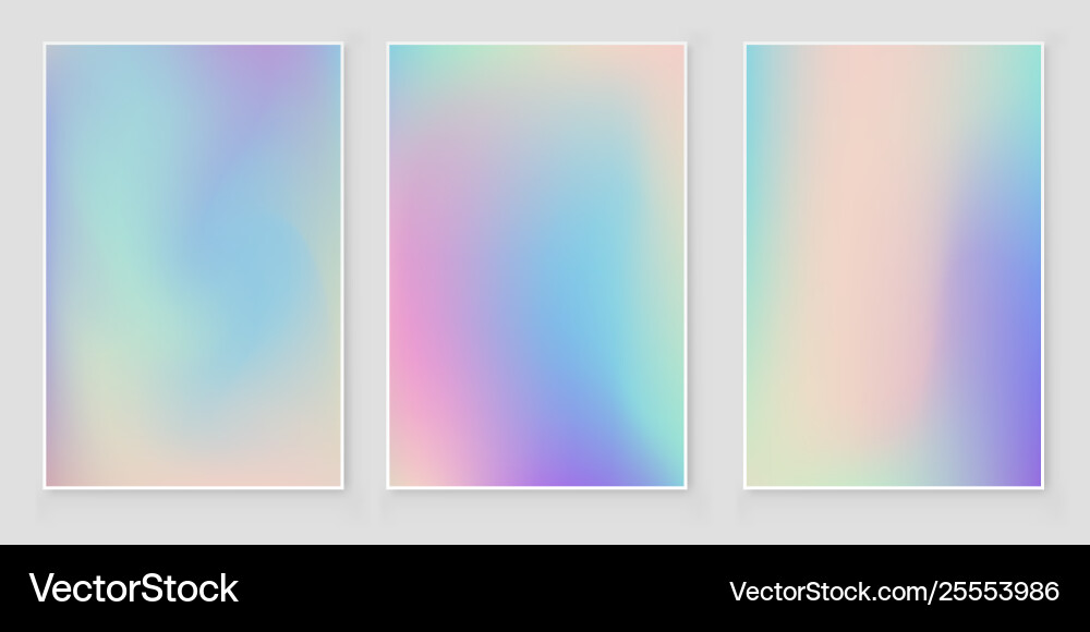 Holographic Gradient Backgrounds Royalty Free Vector Image