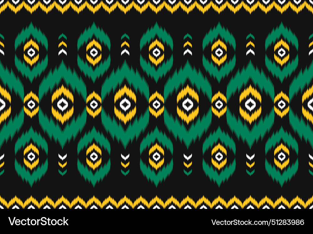 Ikat ethnic pattern art seamless Royalty Free Vector Image