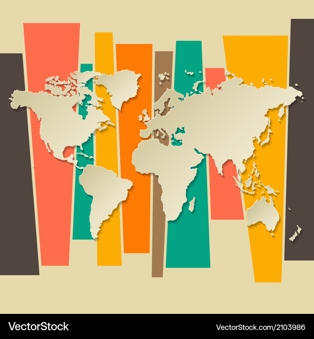 Retro World Map Paper Background Royalty Free Vector Image