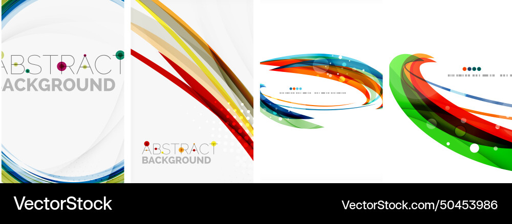 Set of colorful wave posters Royalty Free Vector Image