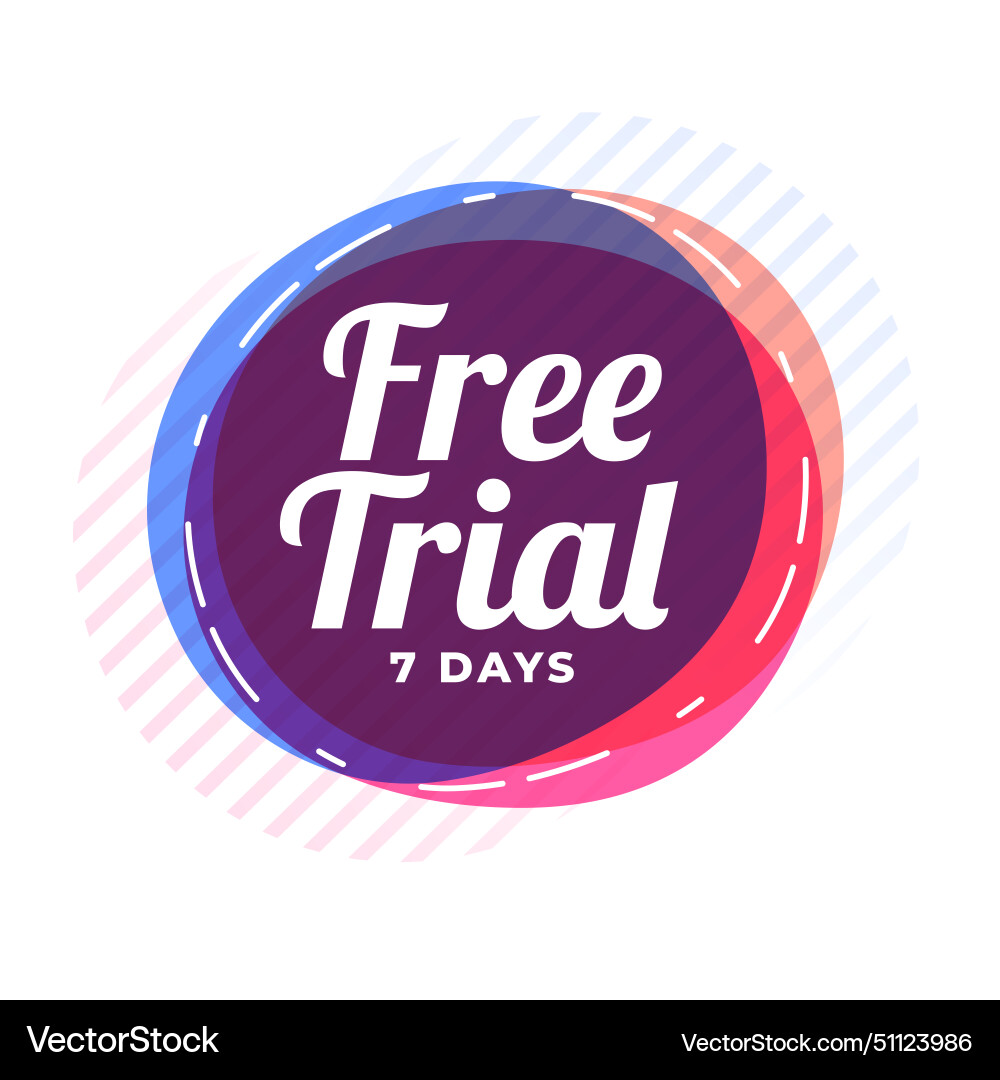 Seven days free trial coupon background Royalty Free Vector