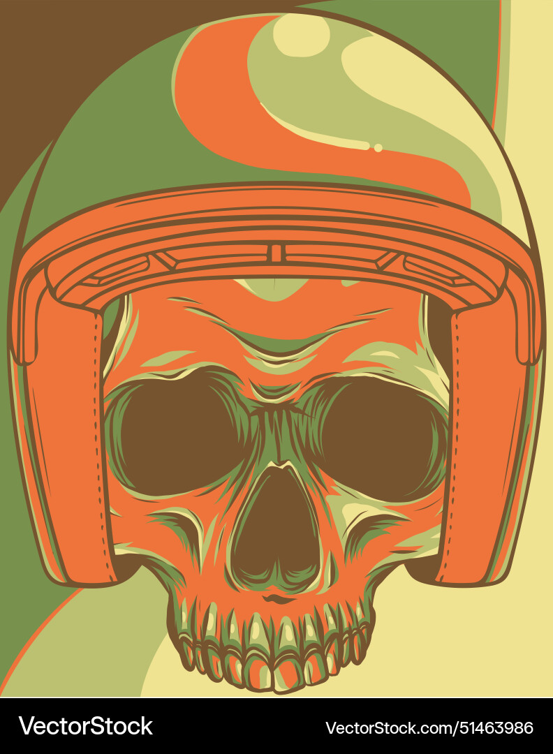 Skull with rider helmet Royalty Free Vector Image
