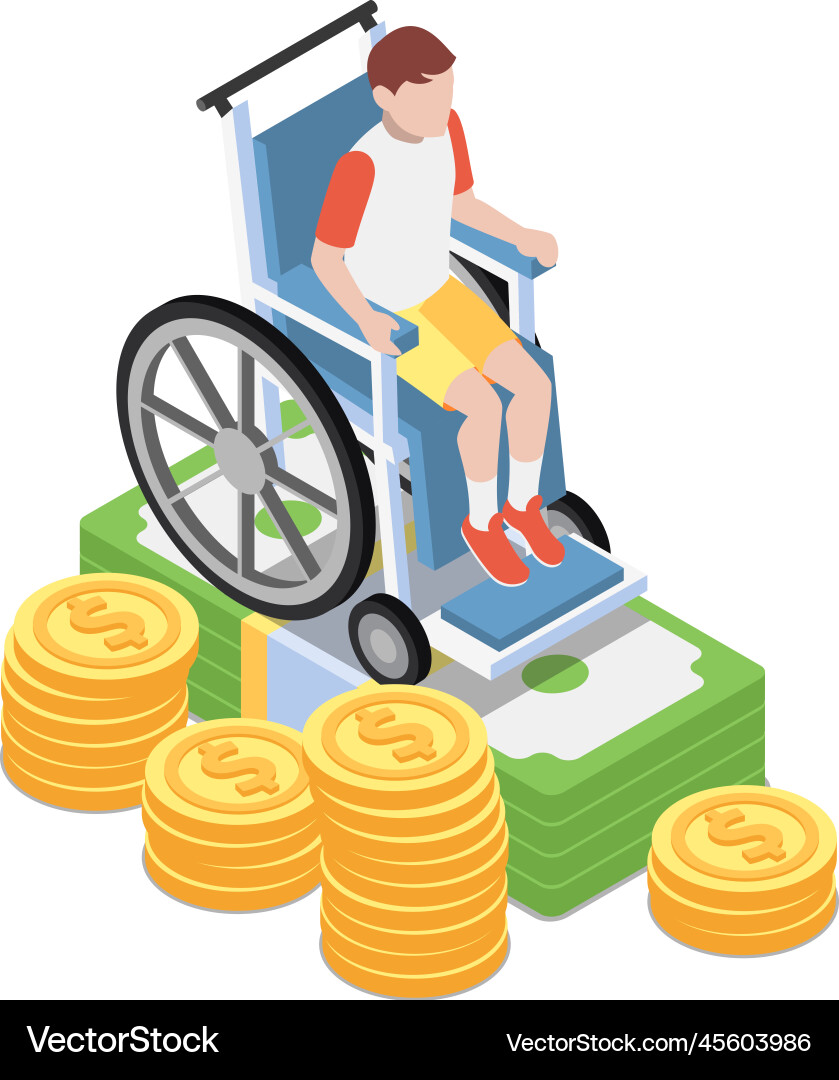 Social security isometric icon Royalty Free Vector Image