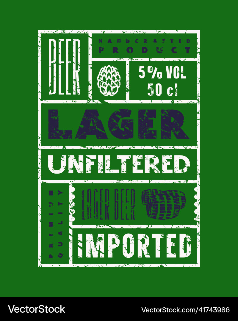 Template label for lager beer Royalty Free Vector Image
