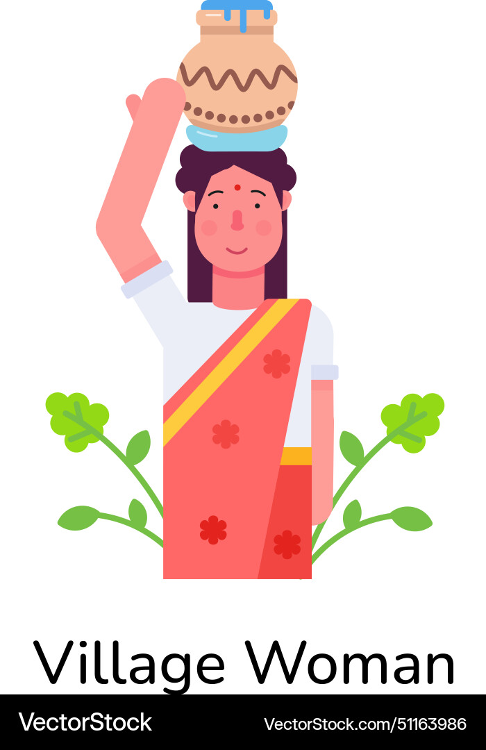 Village woman Royalty Free Vector Image - VectorStock